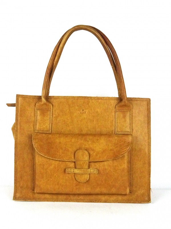 Bruin lederen handtas (Adax) - Kringwinkel