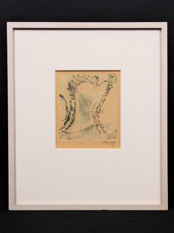 Fijn grafisch werkje in reliëf - Frans Dille, 1964 - Kringwinkel