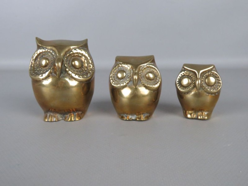 Set koperen uilen - Kringwinkel