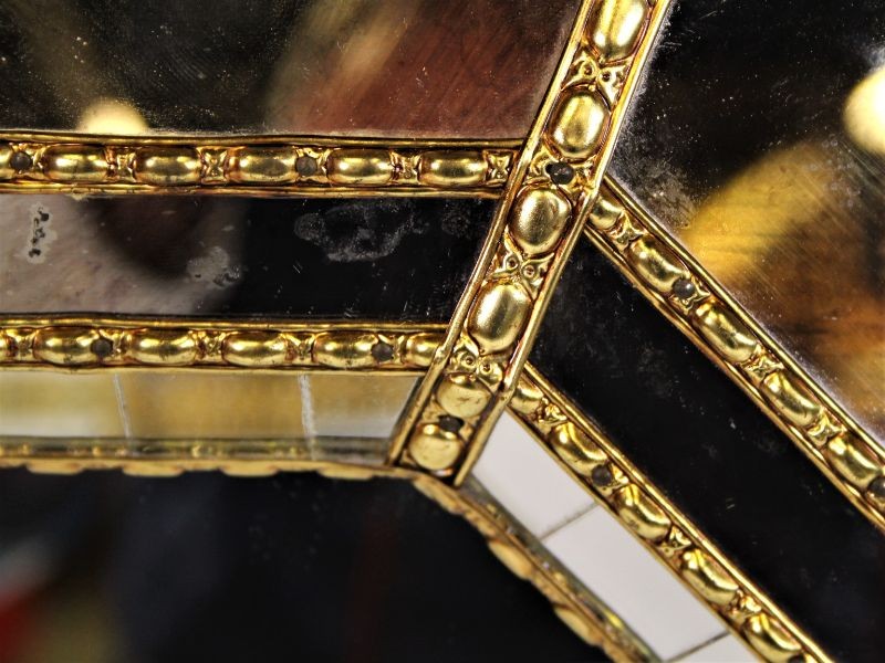 Vintage gefacetteerde wandspiegel (MGB - Cristanola - Planilux ...