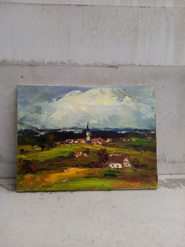 Landschapschilderij van belgische kunstenaar Juul Keppens (smal ...