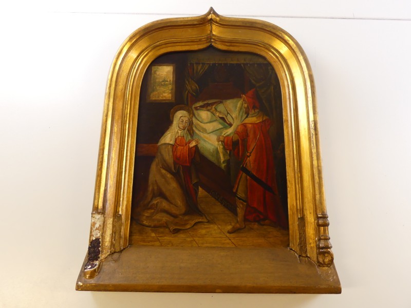 Antiek schilderij religieuze afbeelding - Kringwinkel