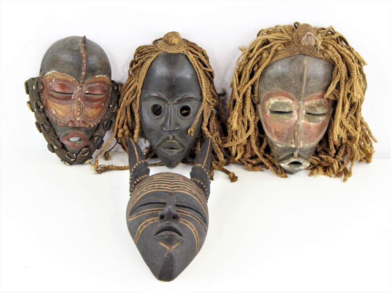 4 Afrikaanse maskers - Kringwinkel