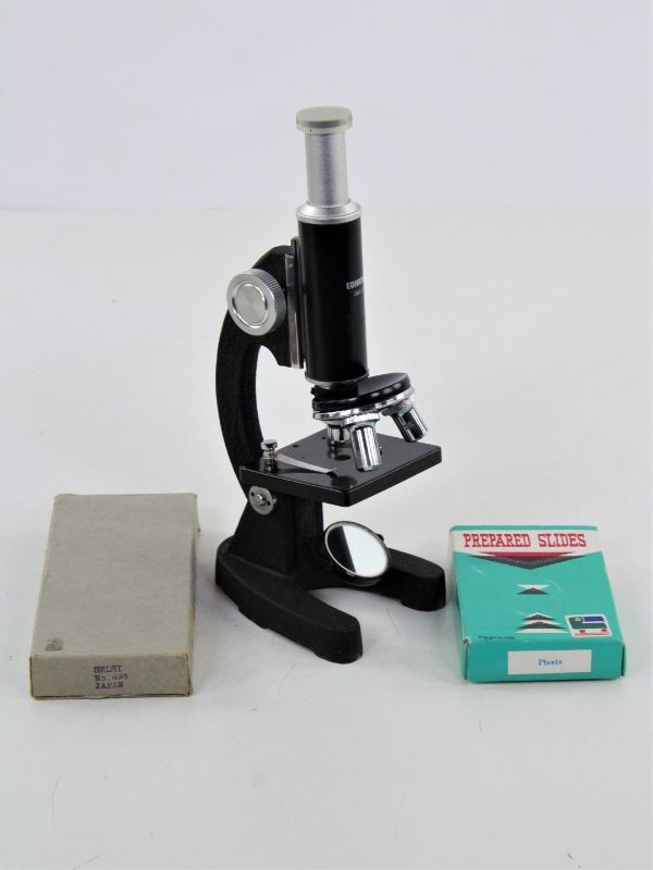 Edmund 300X vintage microscoop compleet met accessoires (samples en ...