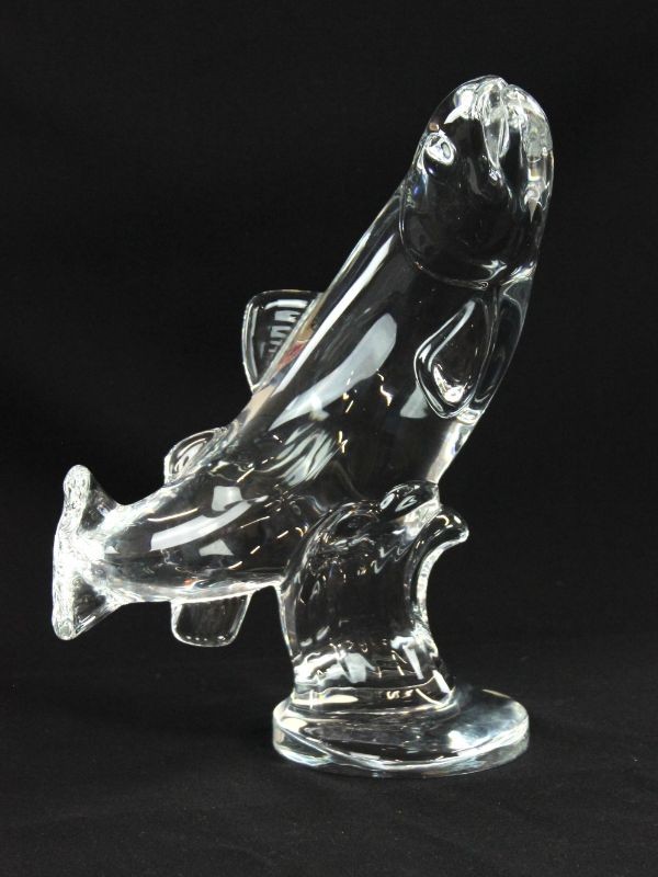 Antiek kristal sculptuur van Sèvres France - een opspringende zalm ...