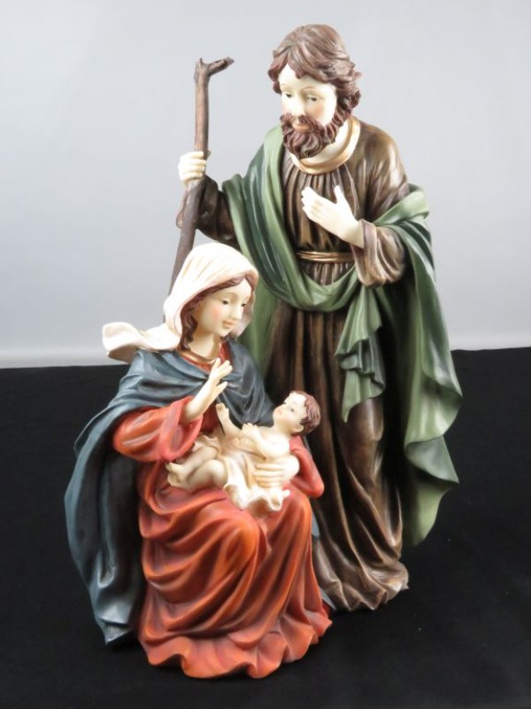 Groot Jezus, Maria Jozef beeld uit kunsthars - Kringwinkel