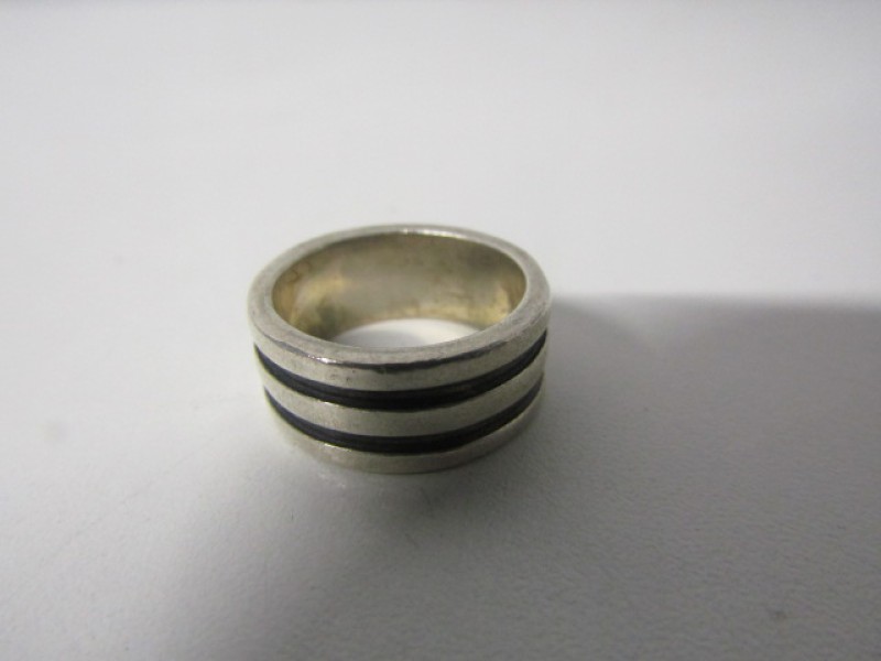 Zilveren 925 Ring: Lijnpatroon - Kringwinkel