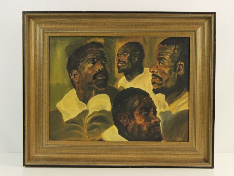 Knap werk, olie op doek - R. Doms 1977 - Kringwinkel