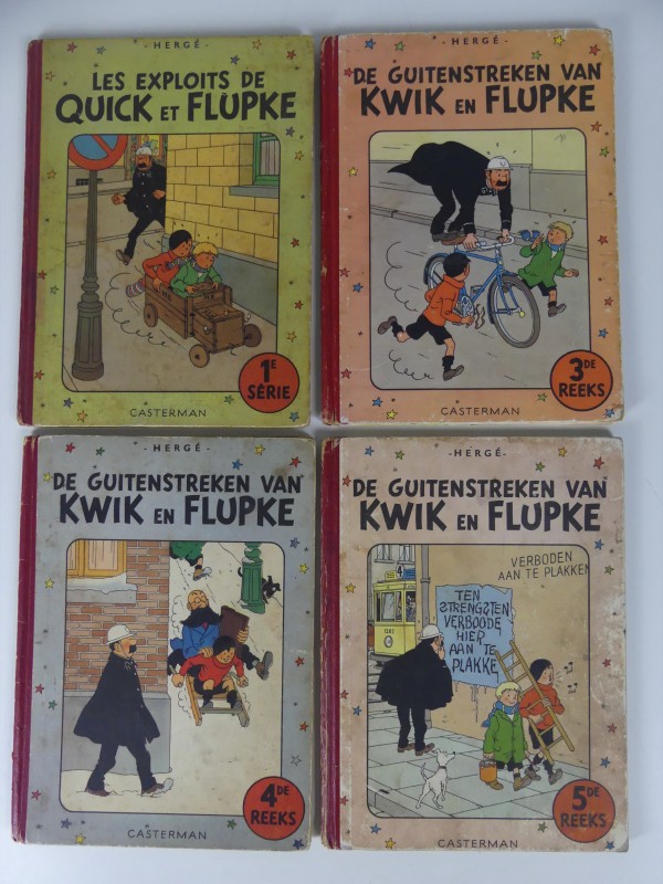 Hergé - Kwik en Flupke – 4 strips – 1949 - 1952 - Kringwinkel