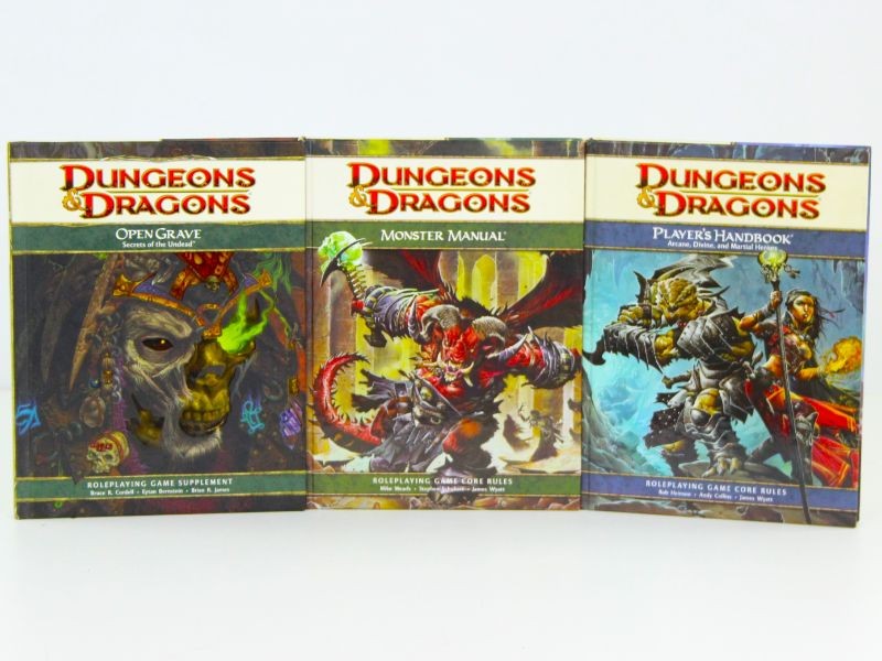 3 Dungeons & Dragons Handboeken – 4de Editie – Roleplaying Game – Engelstalig - Kringwinkel