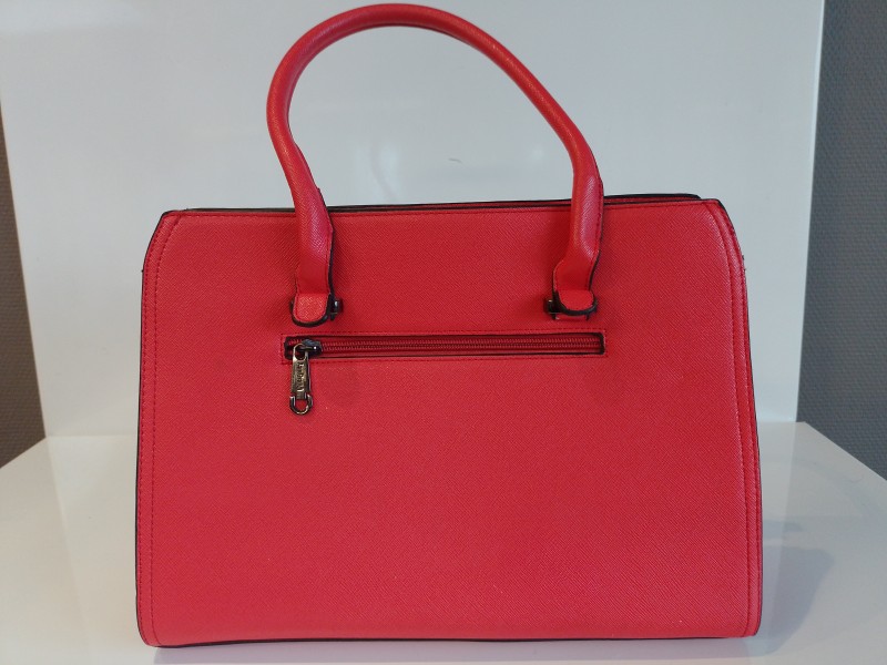 Rode lederen handtas L'Angrand - Kringwinkel