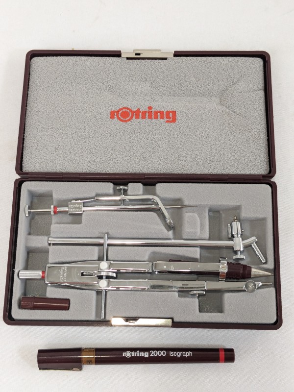 Vintage Rotring precisie compass/passer - Kringwinkel