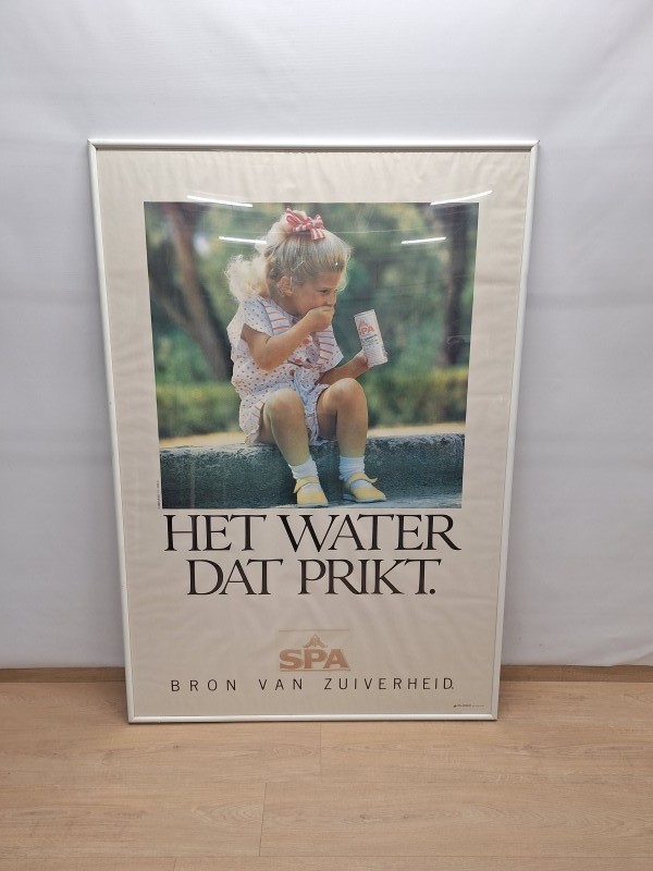 Vintage reclameposter voor Spa bruis: Het water dat prikt - 1989 ...
