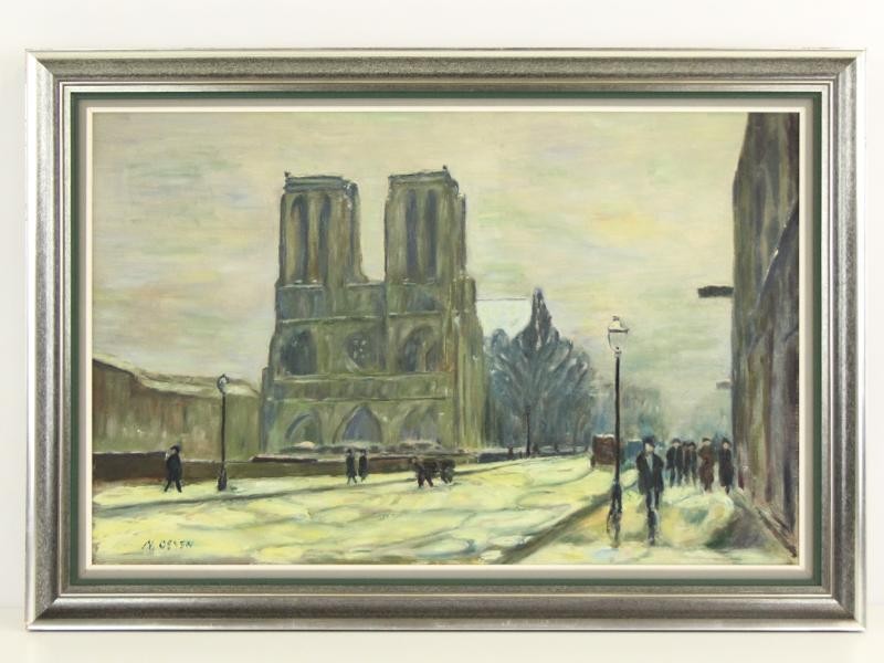 Groot schilderij 'Notre-Dame te Parijs' - Moeyen - Kringwinkel