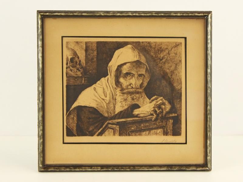 Ets van biddende monnik - Willem Geets (1838-1919) - Kringwinkel