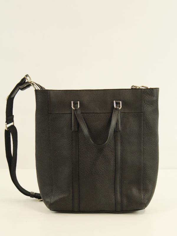 Grote handtas, zwart leder, gemerkt ECCO - Kringwinkel