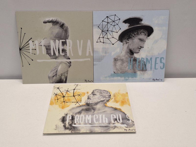 3 kunstwerken: Minerva, Hermes en Prometheus - Stijn Anseel - Kringwinkel