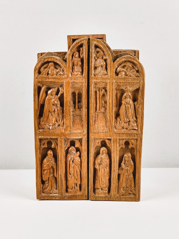 Regilieuze houten drieluik - Kringwinkel