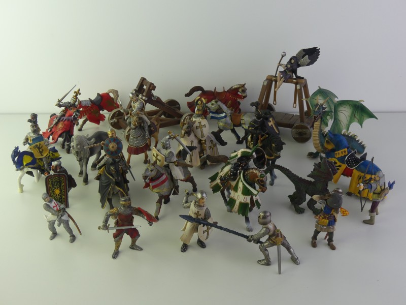 Vintage Schleich/Papo Ridder en paard figuren - Kringwinkel