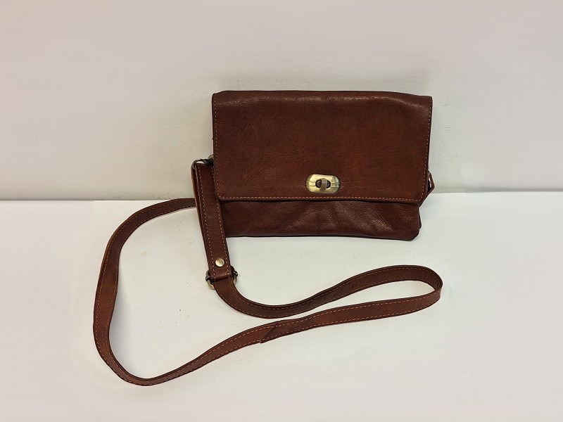 Vintage lederen handtas - Kringwinkel