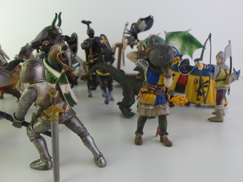 Vintage Schleich/Papo Ridder en paard figuren - Kringwinkel