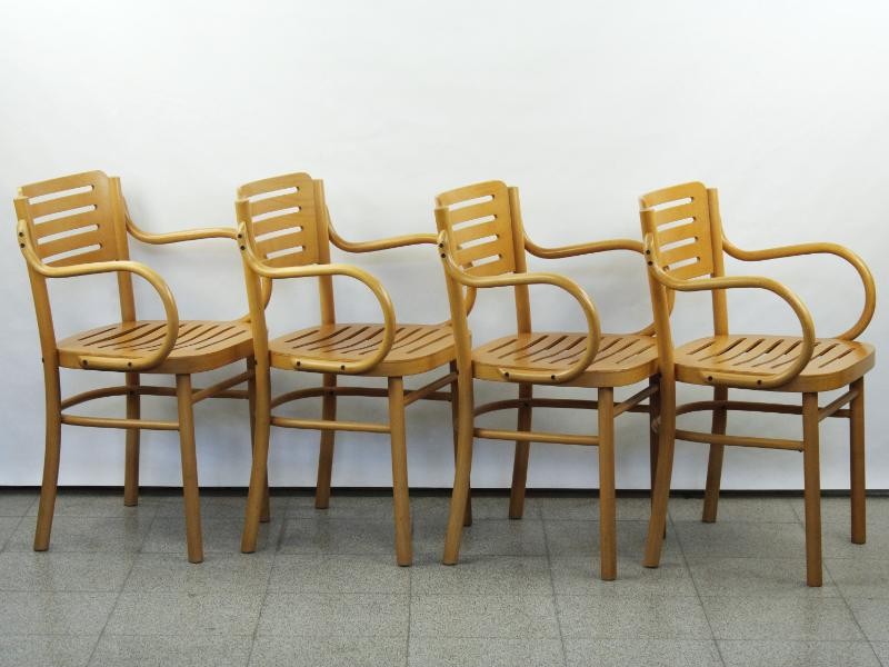 Set van 4 Gebogen Balser Stijl Houten Stoelen - IKEA - Kringwinkel