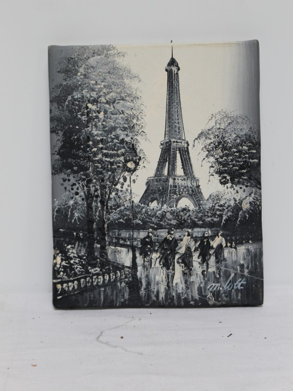 Schilderijtje van de Eifeltoren door M. Lott (Art. 2652) - Kringwinkel