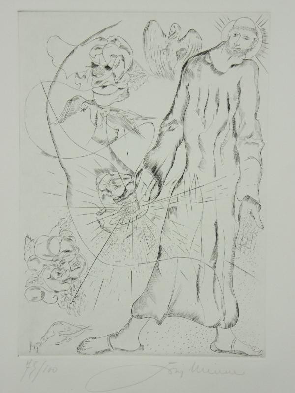 combinatie van Surrealistische genummerde Ets 75/100 gesigneerd Joris ...