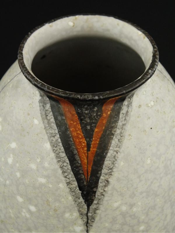 Grijze keramische vaas Rusha Rheinbach 1954 in de stijl van Flora Gouda ...