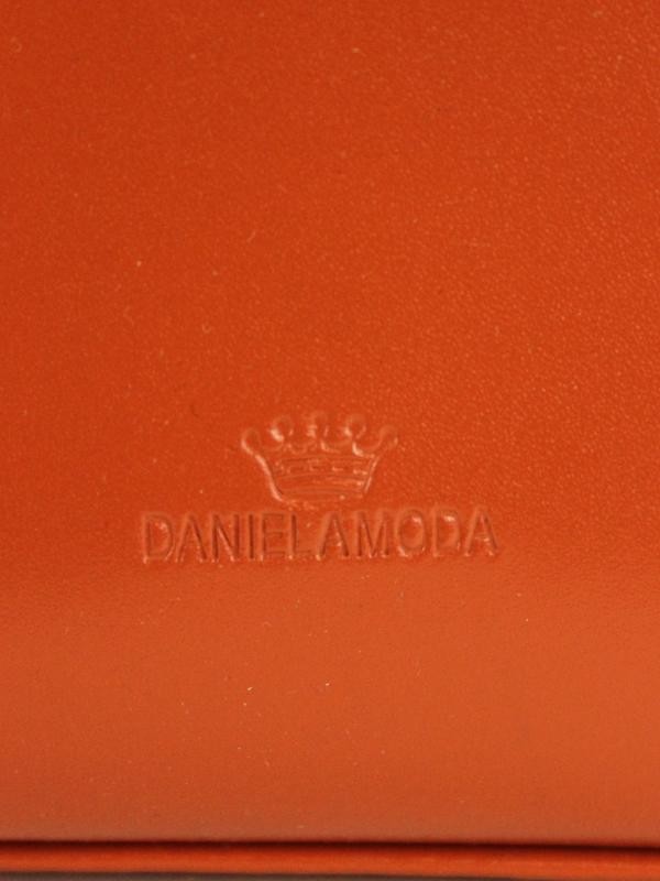 Daniel Amoda lederen handtas - cognac/oranje met metalen ringen - zo ...