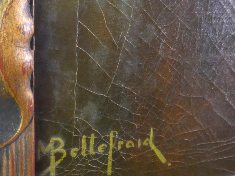Expressief Religieus Olieverfschilderij, gesigneerd M. Bellefroid ...