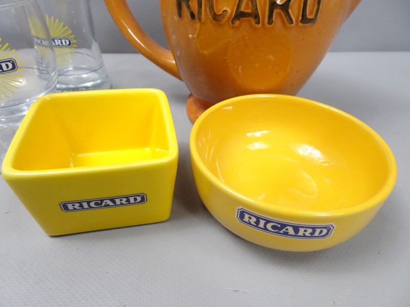Vintage Ricard Set - Karaf, Glazen & Snack-items (8-delig) - Kringwinkel