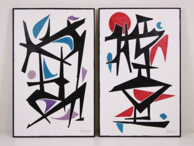 2 jaren '60 plaques Kunstatelier G. Rigelle - Kringwinkel