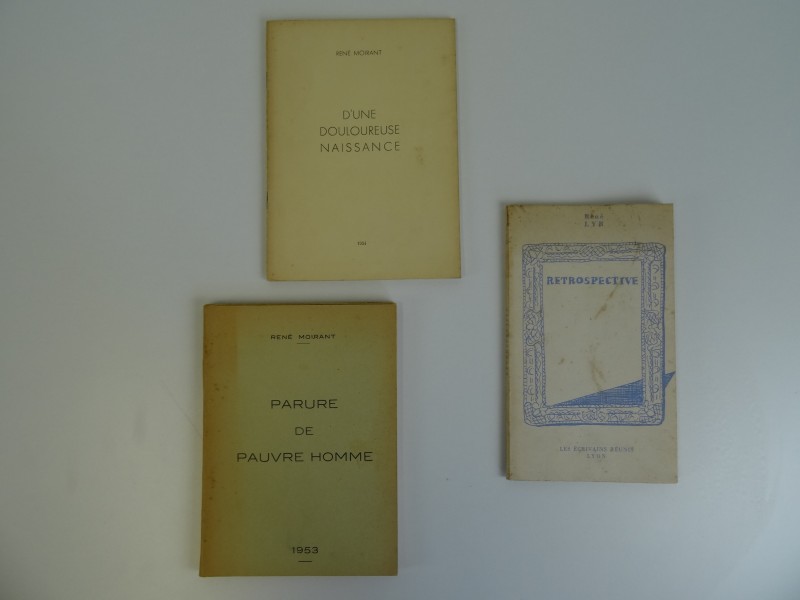 René Lyr en René Moirant: 3 poëzieboekjes gesigneerd + doodsberichtje ...