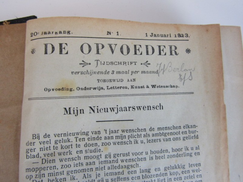 Boek, Jaargang "De Opvoeder' 1923 - Kringwinkel
