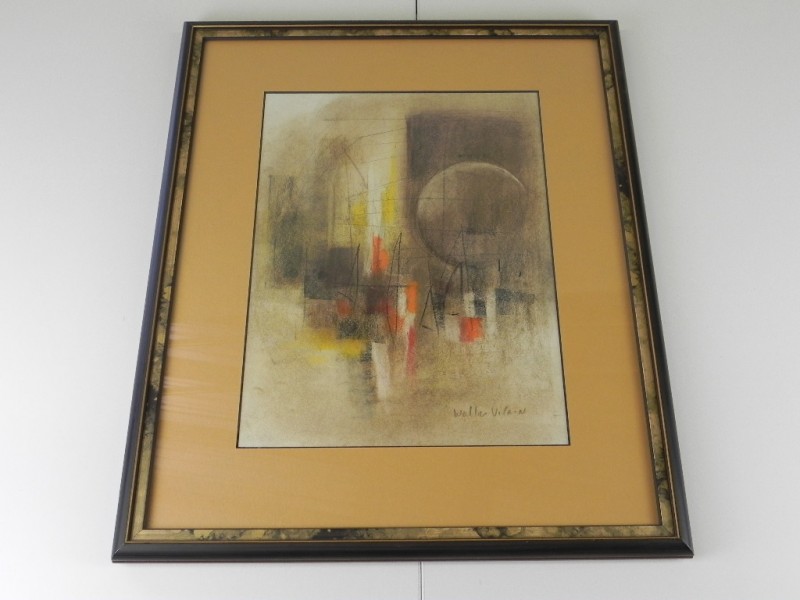 Walter Vilain: abstract met geometrische figuren - Kringwinkel