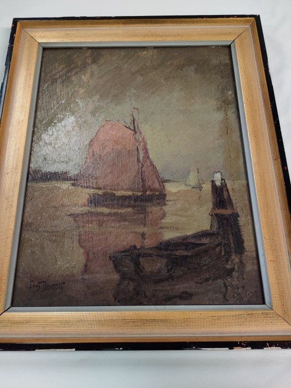 Schilderij Zeilboot "Pros Bosteels" - Kringwinkel