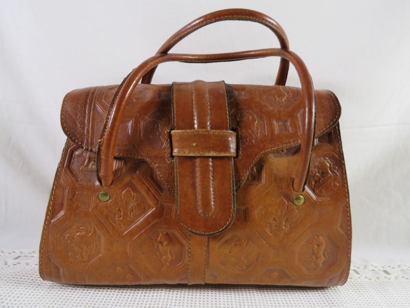 Lederen handtas - Kringwinkel