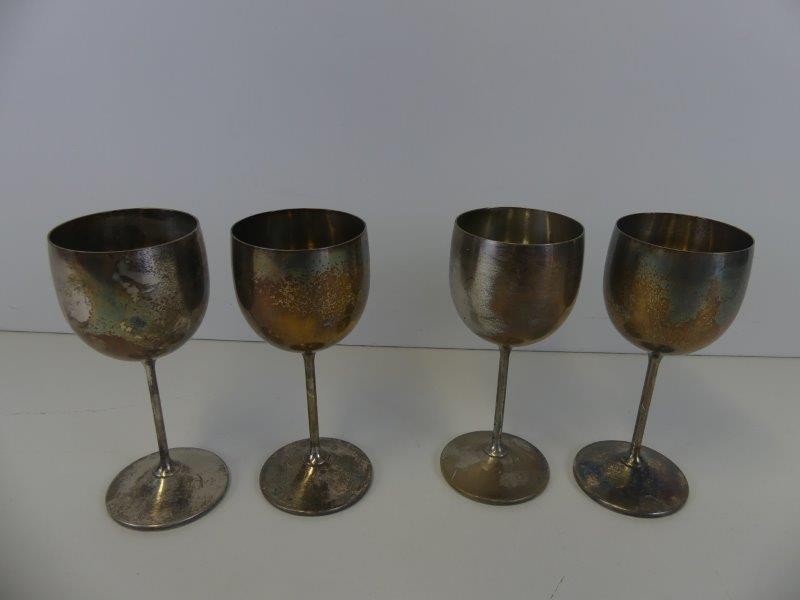 EP Brass verzilverde Bekers Set van 4 - Kringwinkel